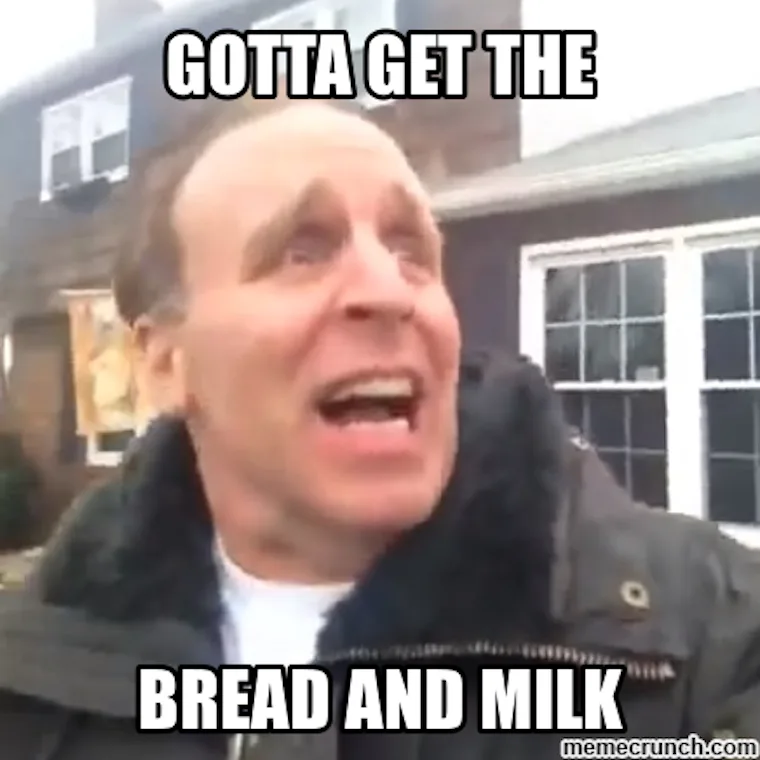 The Best Bread & Milk Memes About Storm Jonas Show People Aren't ...