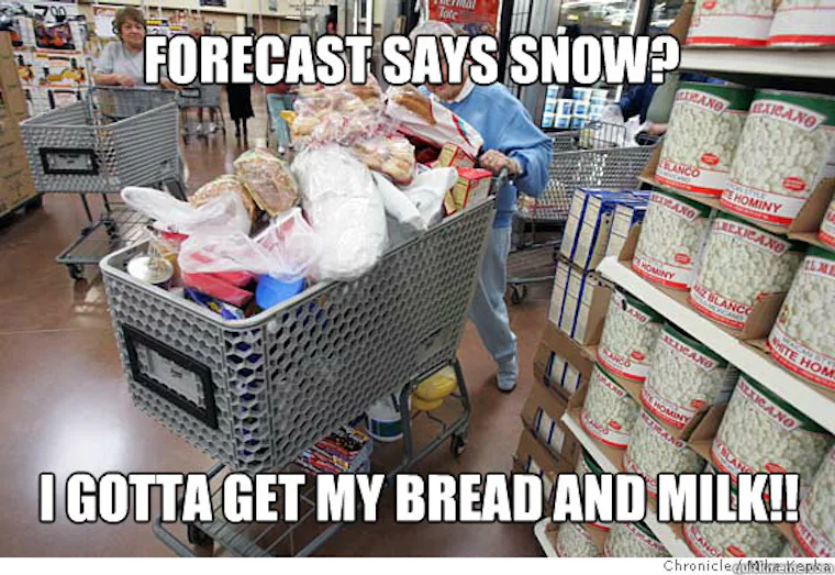 The Best Bread & Milk Memes About Storm Jonas Show People Aren't ...