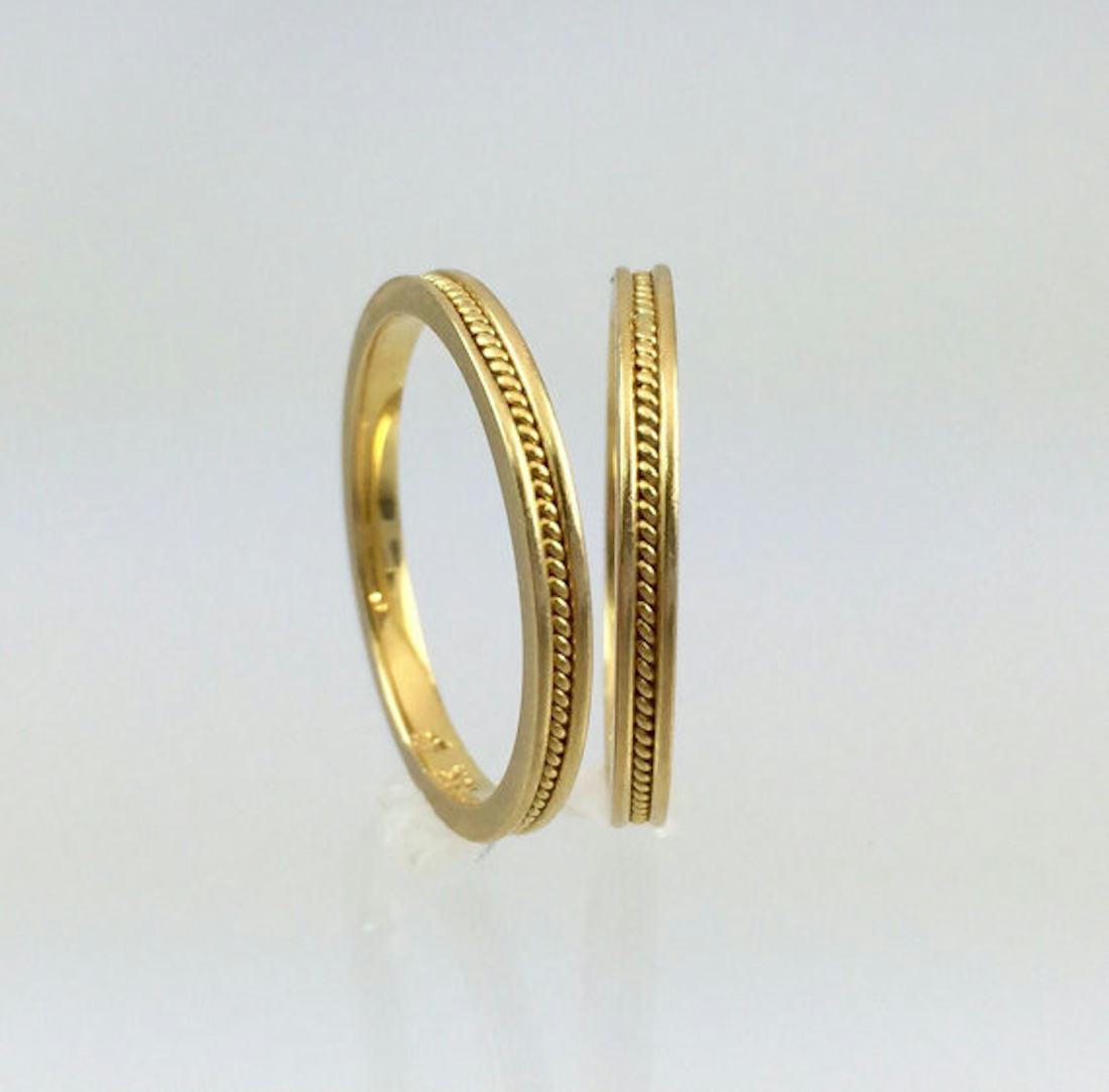 11 Matching Wedding Bands For Couples Who Like Coordinating