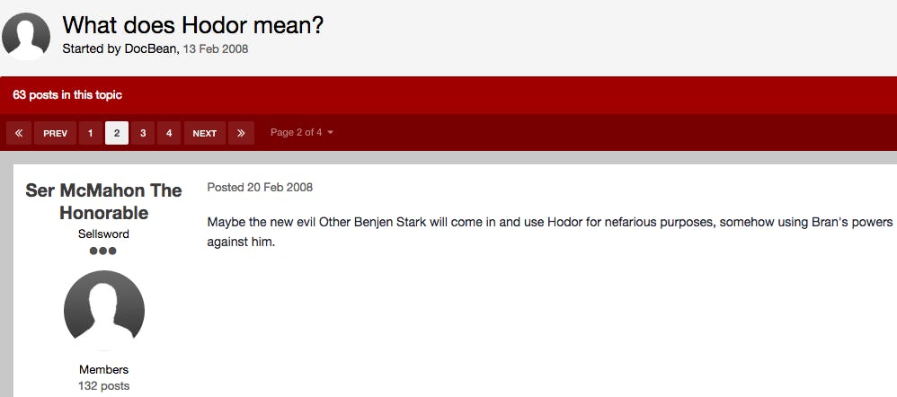 'GOT' Revealed What Hodor's Name Means And This Fan Called It 8 Years Ago