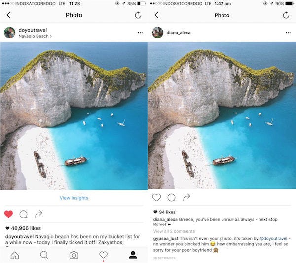 Travel Blogger Discovers Woman Making Exact Instagram Replicas