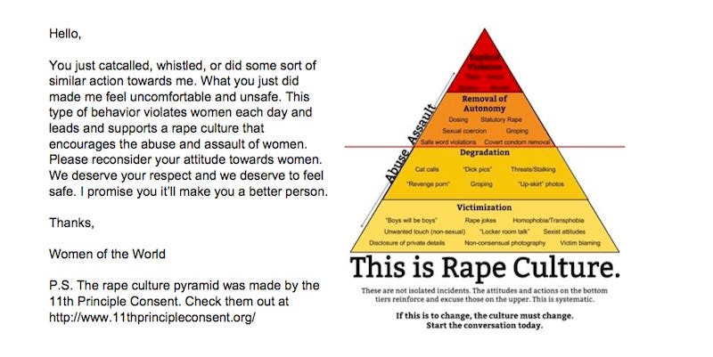 These Women Hand Catcallers Cards That Call Out Their Role In Rape Culture