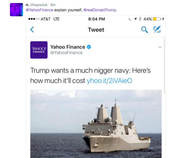 Yahoo Tweets Out N-Word Typo And Twitter Shows No Mercy
