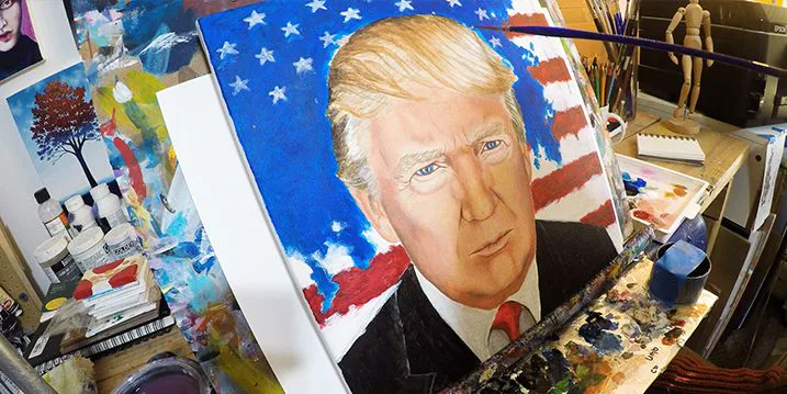 Artist Mariam Paré Painted Trump Using Only Her Mouth