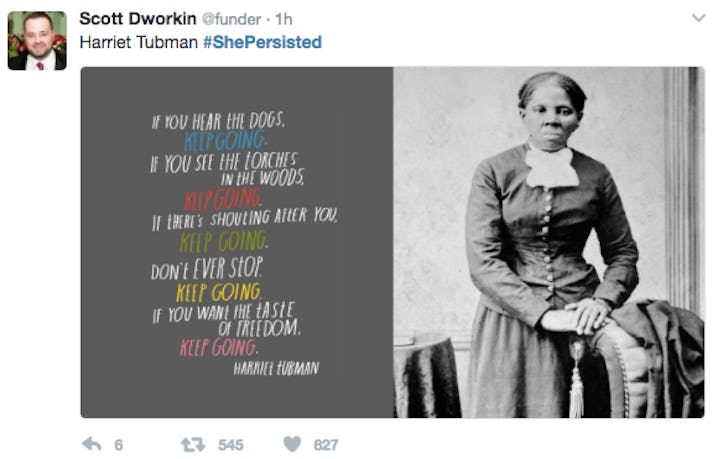 #ShePersisted Tweets In Solidarity With Elizabeth Warren