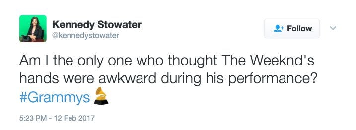 The Weeknd Didn't Know What To Do With Hands At Grammys