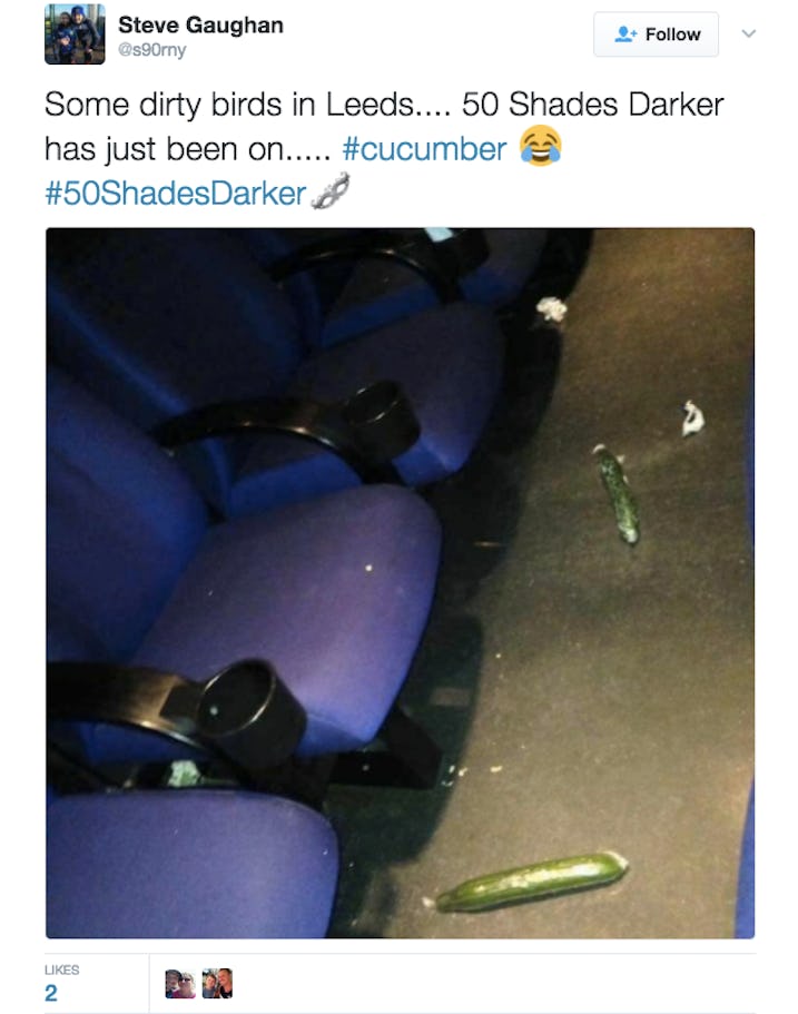 Man Finds Cucumbers In Movie Theater After 'Fifty Shades'