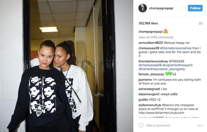 Drake Spent Valentine's Day With Swedish Twins