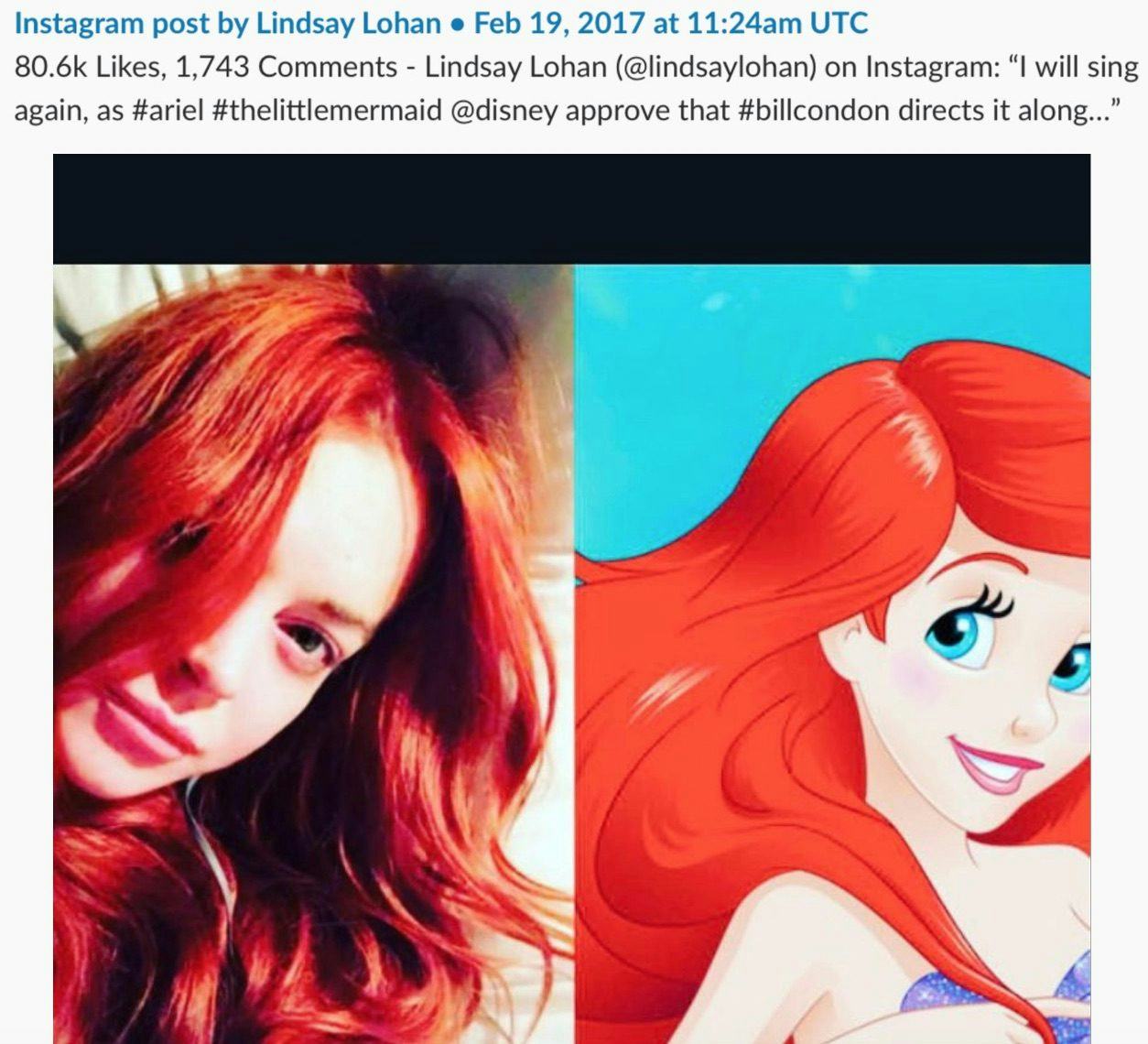 Lindsay Lohan Wants To Be Ariel In A 'Little Mermaid' Remake