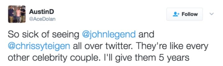 Chrissy Teigen Owns Twitter Troll Over Her Relationship