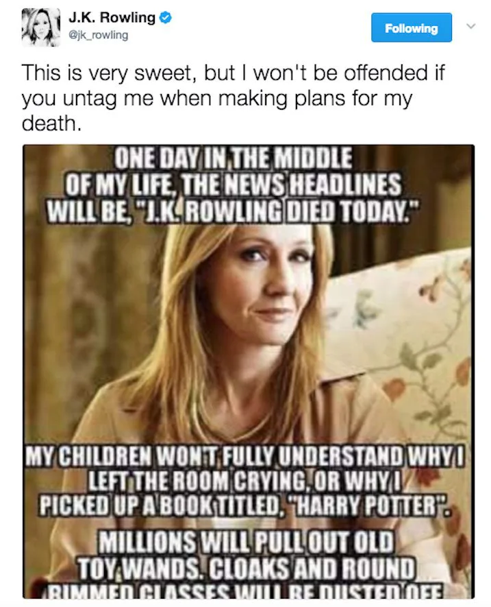 Best JK Rowling Tweets Of 2017