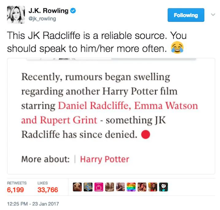 Best JK Rowling Tweets Of 2017