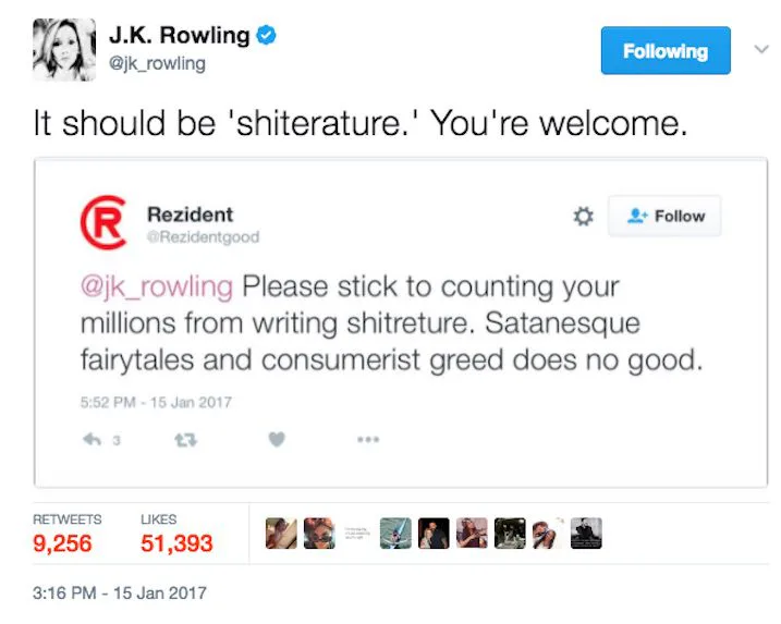 Best JK Rowling Tweets Of 2017