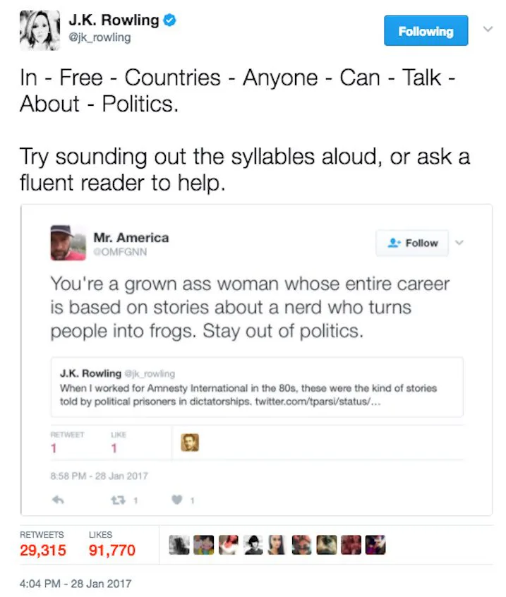Best JK Rowling Tweets Of 2017