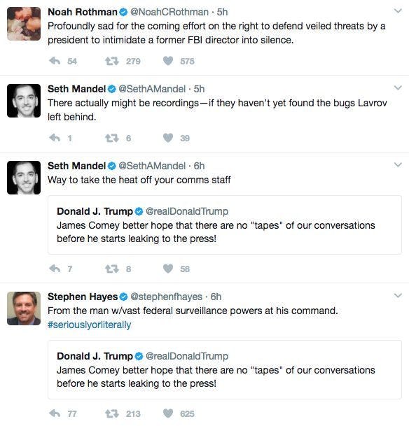 Trump Tweets Threatening Comey Concern Conservatives