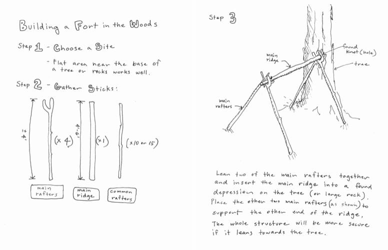 How To Build A Stick Fort In The Woods, With A Master Architect