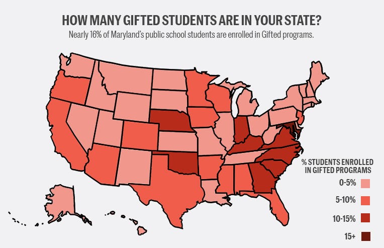 Gifted And Talented Students: Map Shows Bizarre State-to-State Distribution
