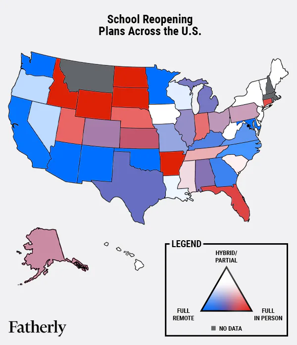 This Map Shows the Patchwork Reopening Plans for U.S. Schools