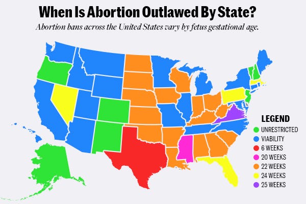 This Map Shows States Where Abortion is Legal and Accessible