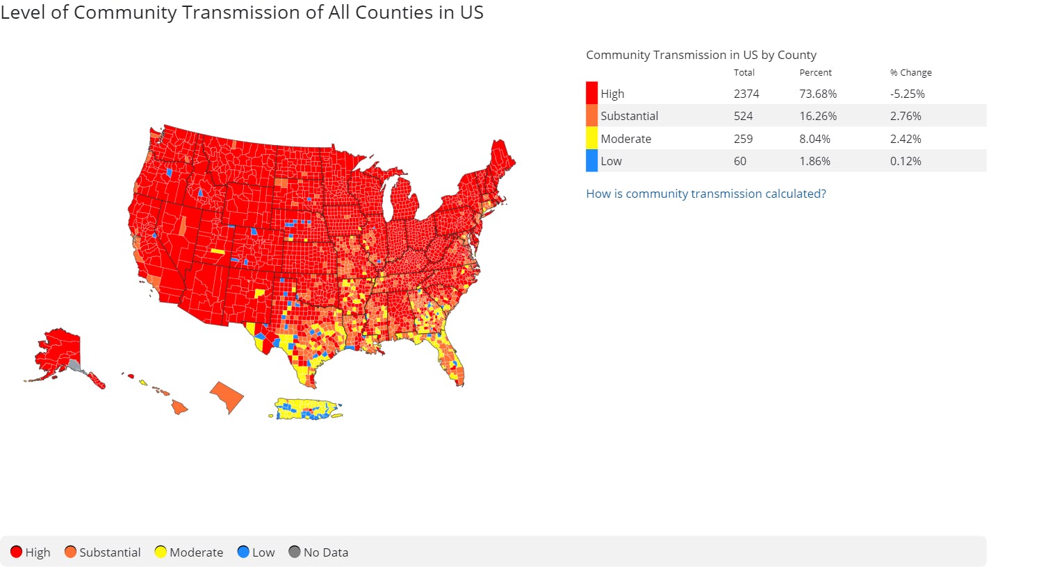 CDC Map Updated to Show Where Masks Should Be Worn Indoors