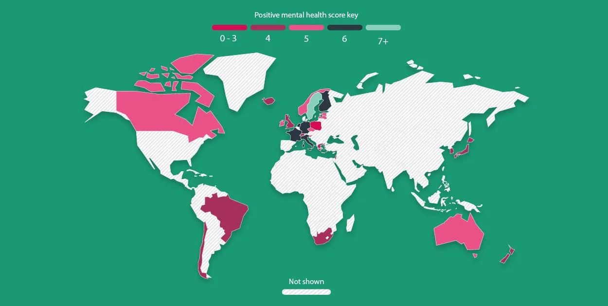Mental Health Is Best In These Countries, According to Map