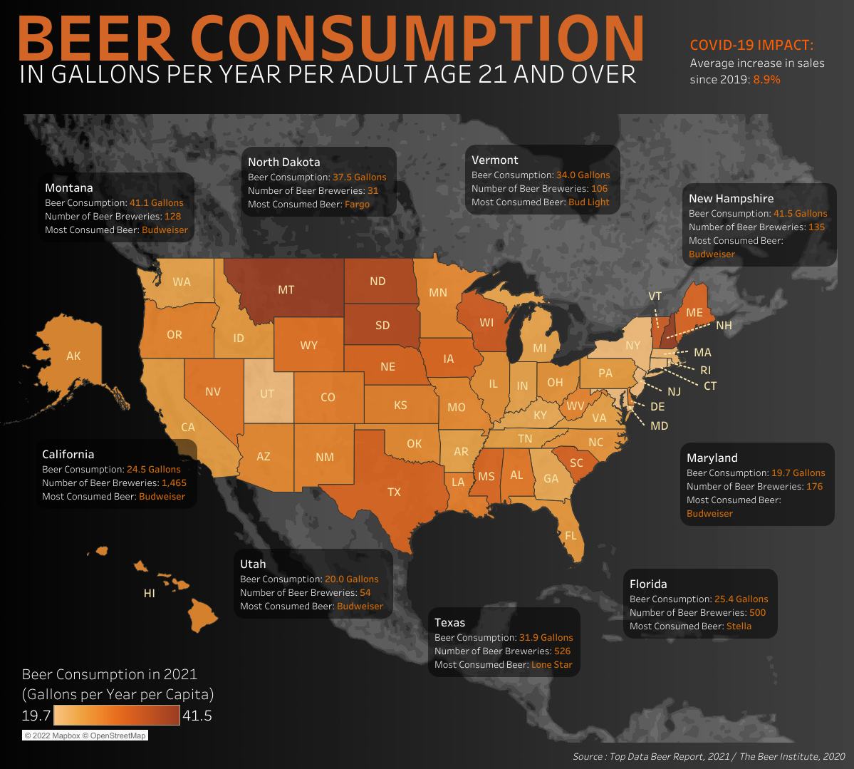 Who Drinks the Most Beer? Map Shows Which State & It's Surprising