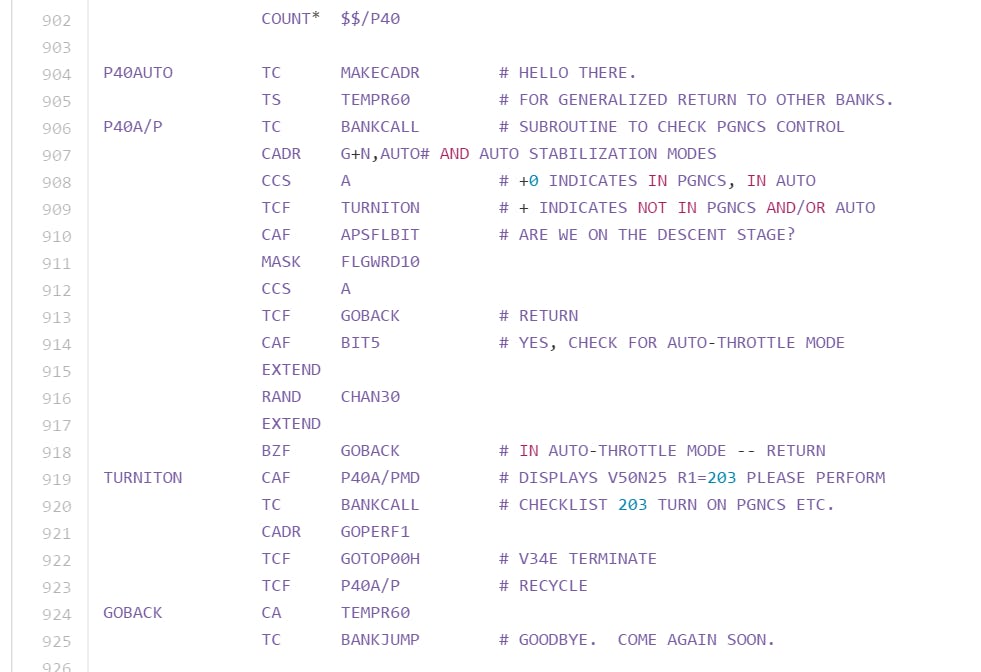Apollo 11's Guidance Source Code is on GitHub, is Hilarious