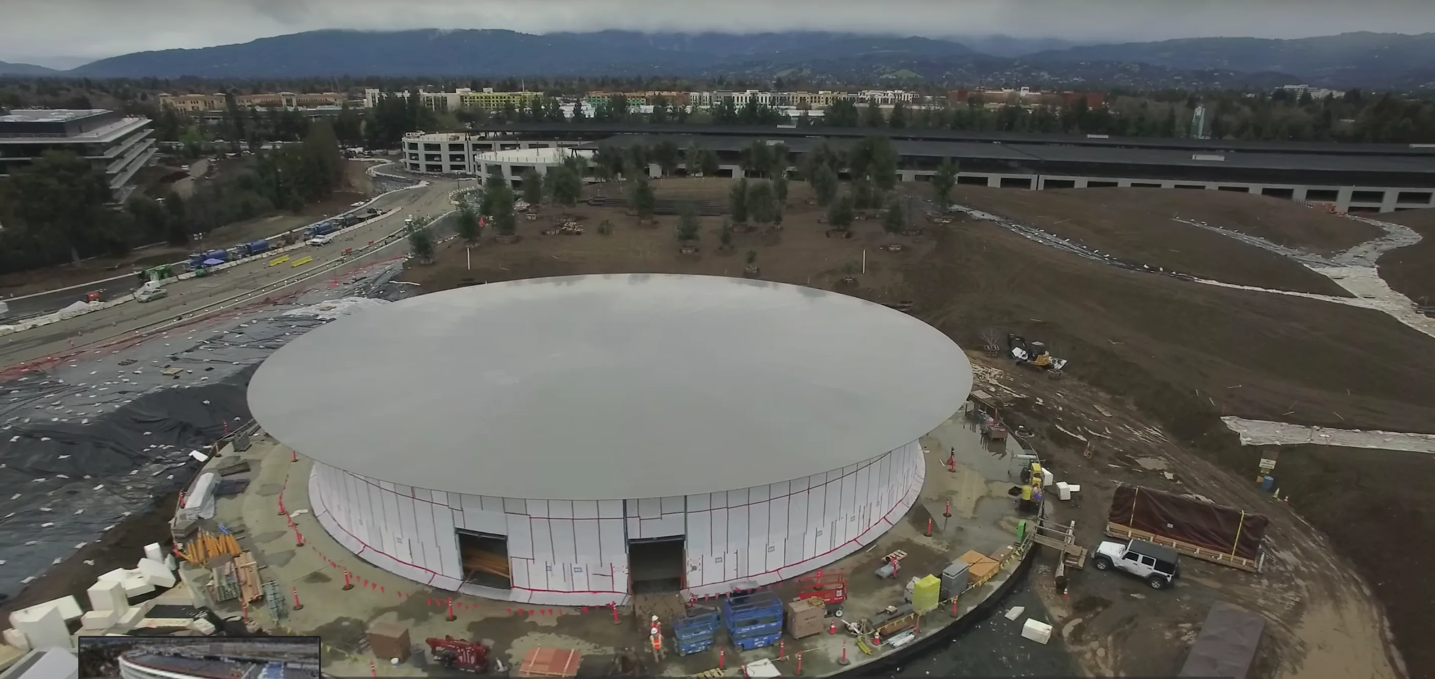 New Drone Footage of Apple's Campus Shows Construction Moving Along