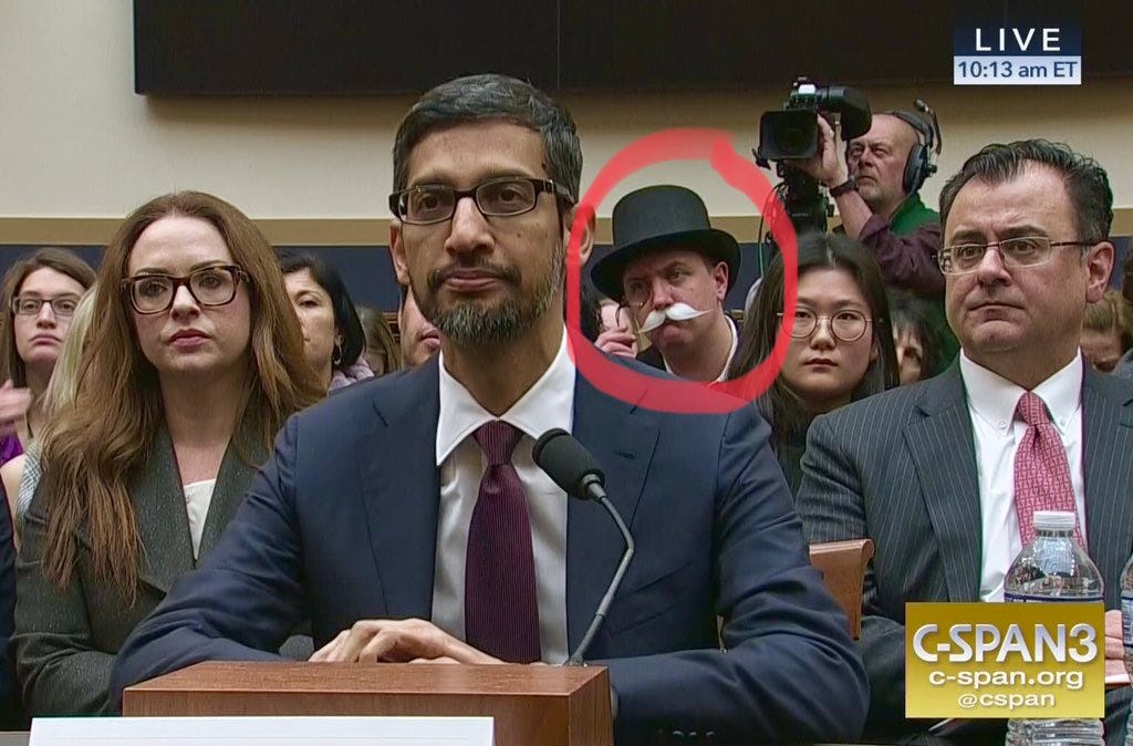 Who Is Monopoly Man? Meet the Activist Troll Crashing the Google Hearing