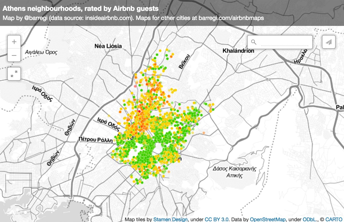 Maps of Airbnb Reviews Reveal How Tourists Understand New Cities