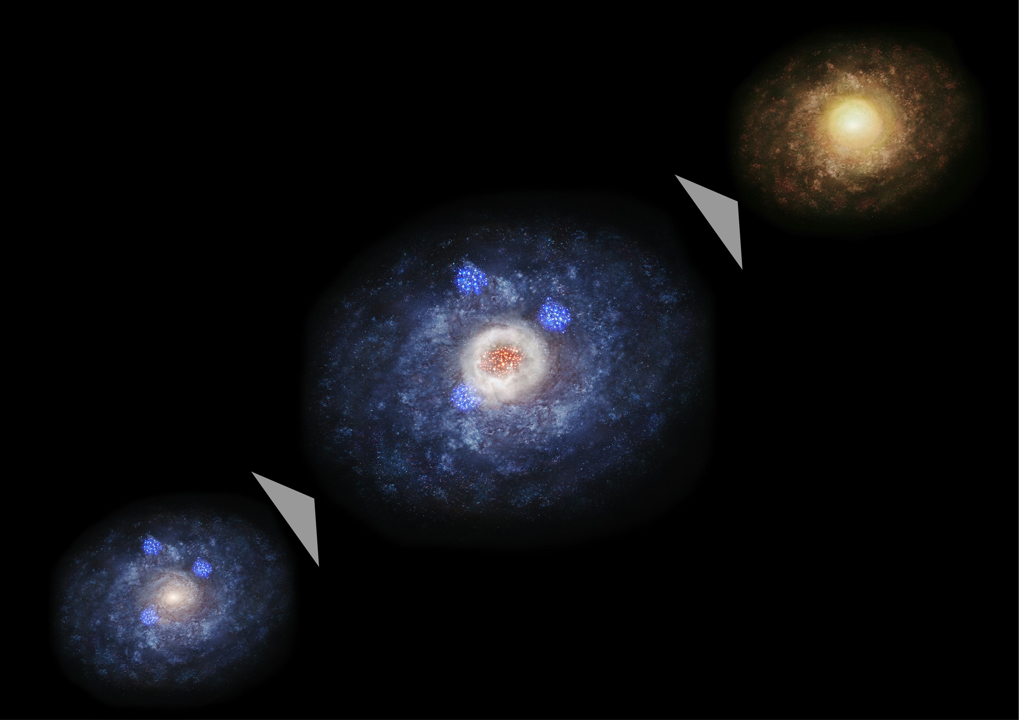 Galactic Shape Changes Through Explosive Star Births