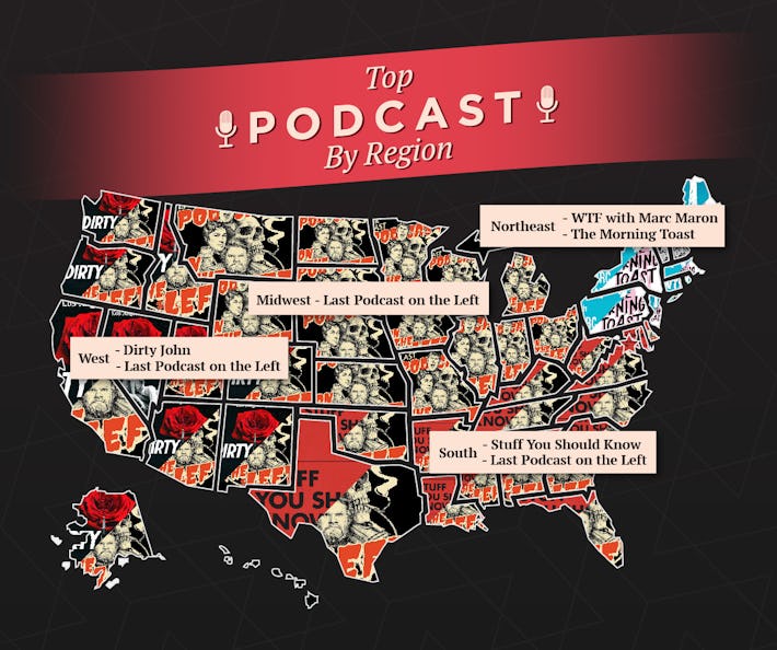 Map Shows the Most Popular Podcasts in Every State