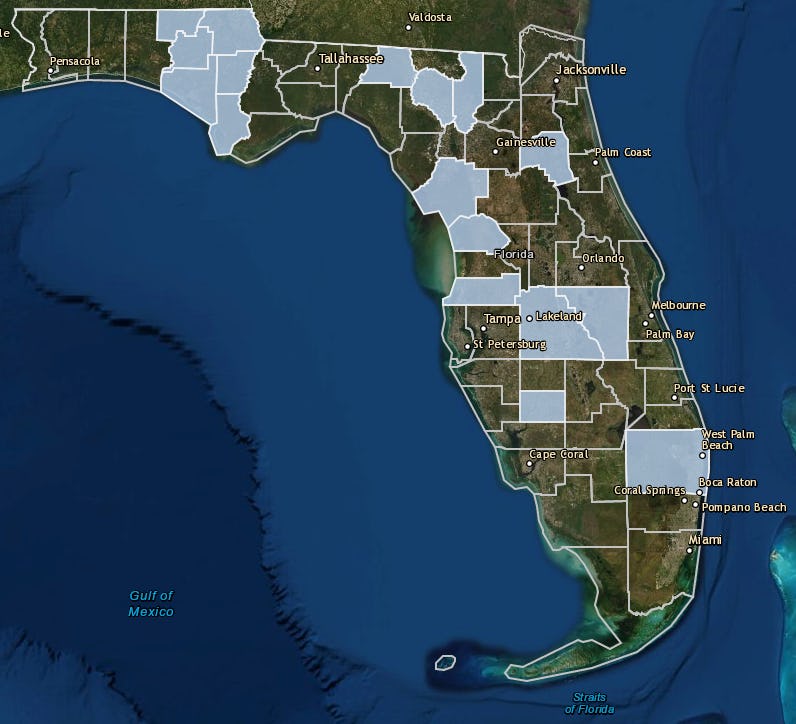 Florida, Massachusetts, Michigan EEE maps show a spike in 2019 for cases