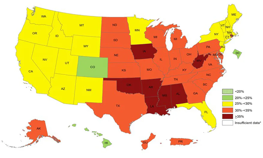 States with High Obesity Rates Have a Few Troubling Factors in Common