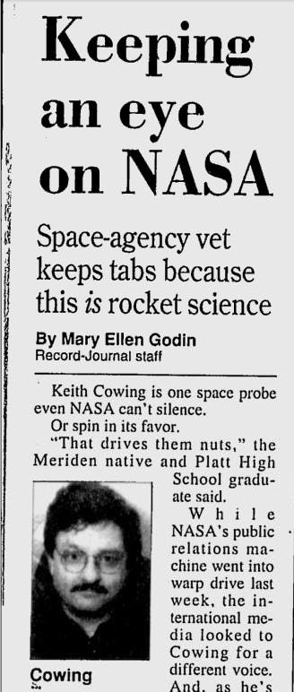 NASA's Watch's Keith Cowing Is the Agency's Most Ardent Watchdog