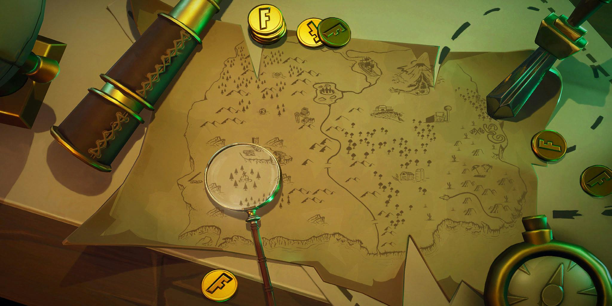 'Fortnite' Week 3: Where the Magnifying Glass Sits on the Treasure Map