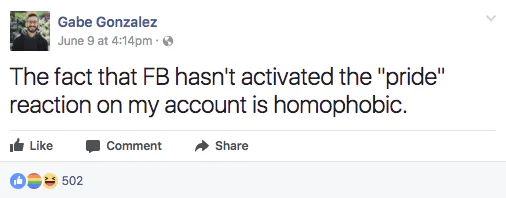 Here's Why the Facebook 'Pride' Reaction is so Freaking Hard to Get