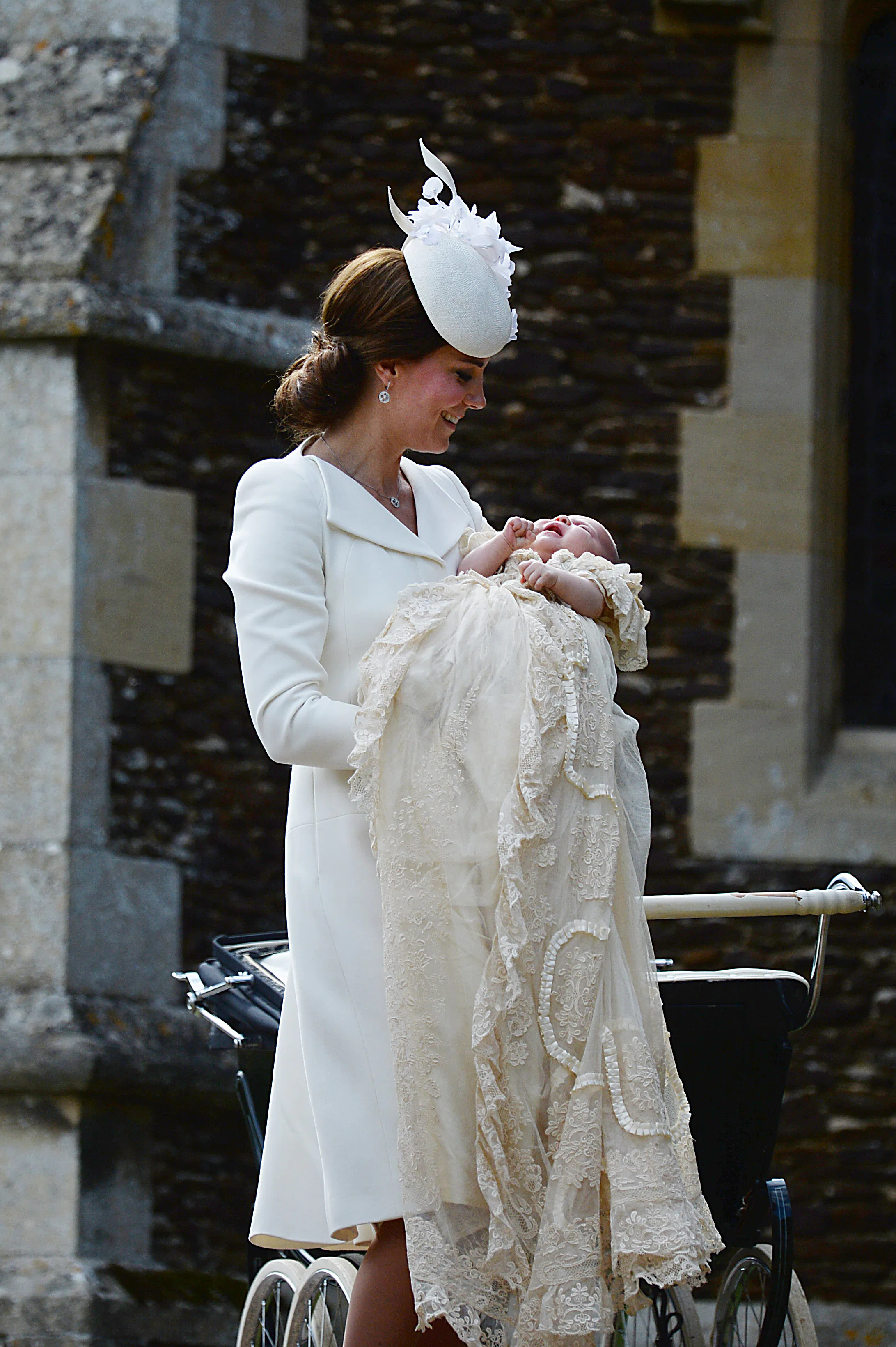 Kate Middleton Wears Cream Coat Dress To Charlotte's Christening & Here ...