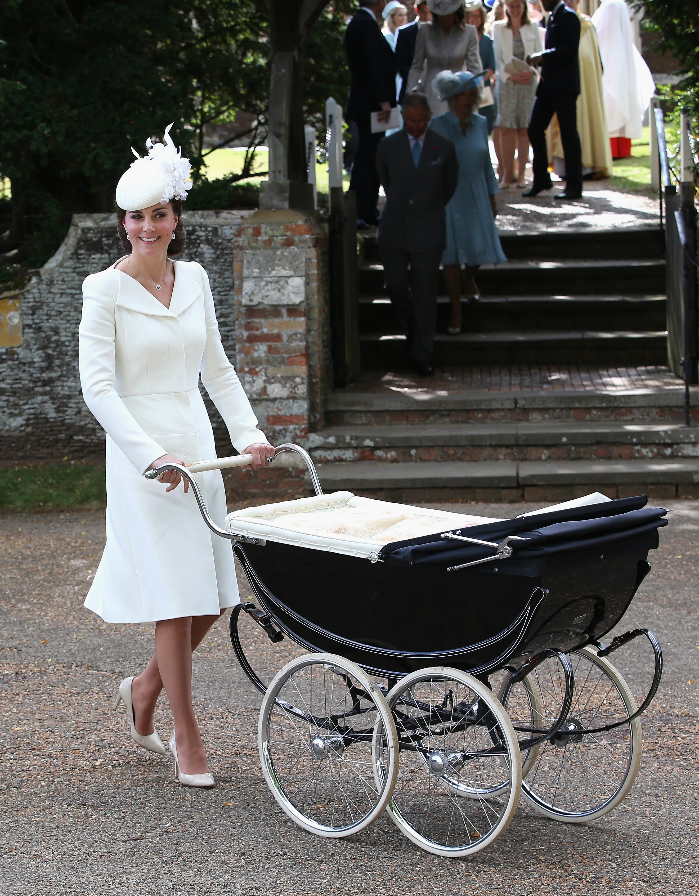 Kate Middleton Wears Cream Coat Dress To Charlotte's Christening & Here ...