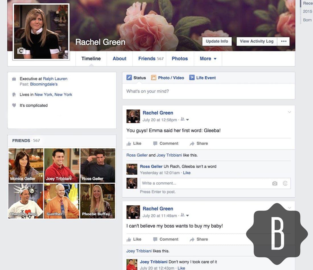 If The ‘Friends’ Were On Facebook, What Kind Of Faux Pas Would They Commit?