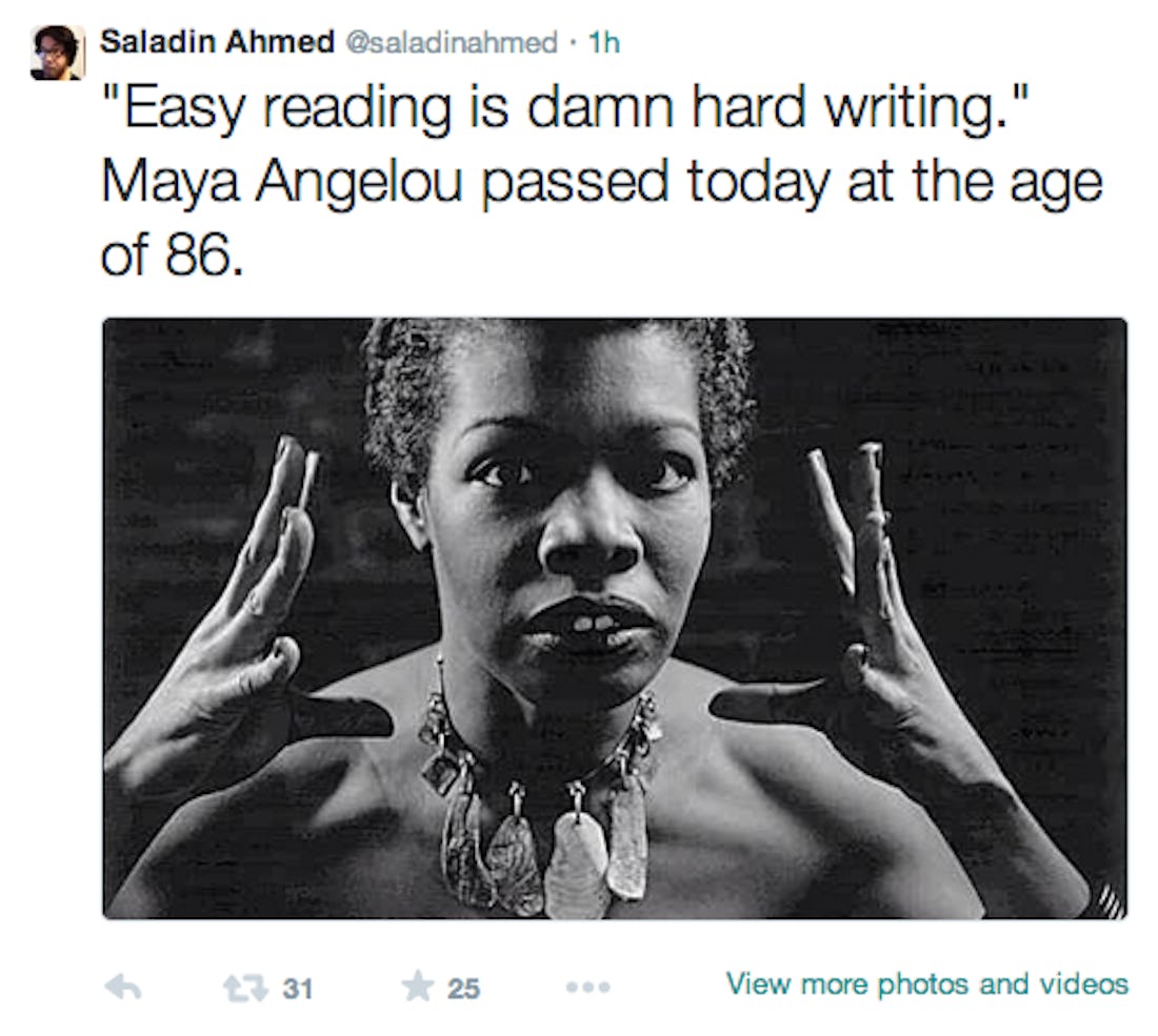 Maya Angelou Dead at 86: The Poet's Most Inspiring Quotes on Writing