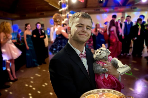 Guy Takes His Cat To Prom & Has Way More Fun Than You Did At Yours
