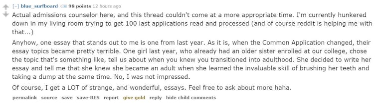 The Most Memorable College Admissions Essays Reddit Has Ever Seen Will ...