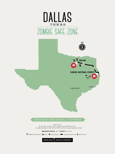 Design Different's Zombie Safe Zone Maps Show You Where to Go When ‘The ...