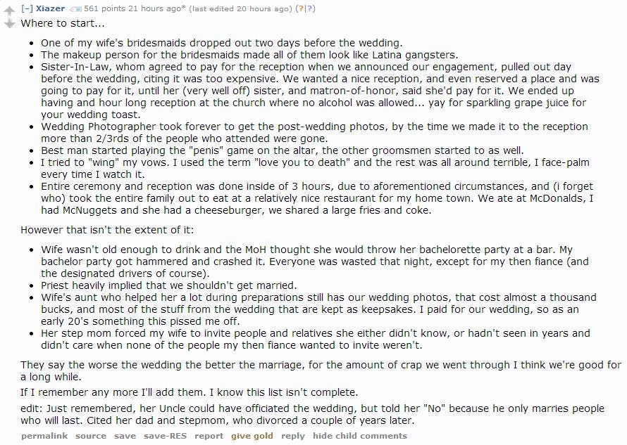 The 13 Most Epic Wedding Disasters According to Reddit Are the Stuff of ...