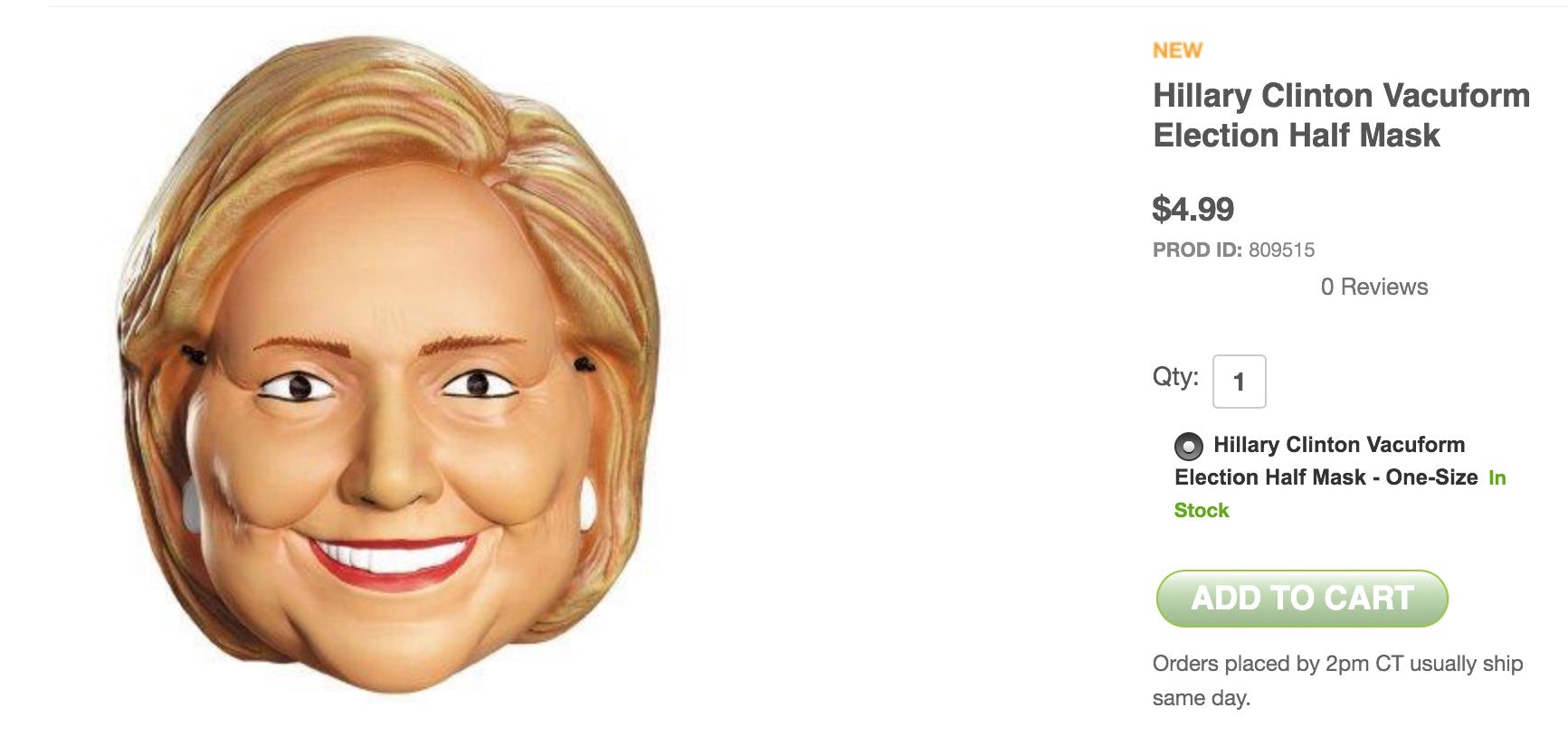 Cheap Hillary Clinton Masks For Halloween That Will Be Great For The ...