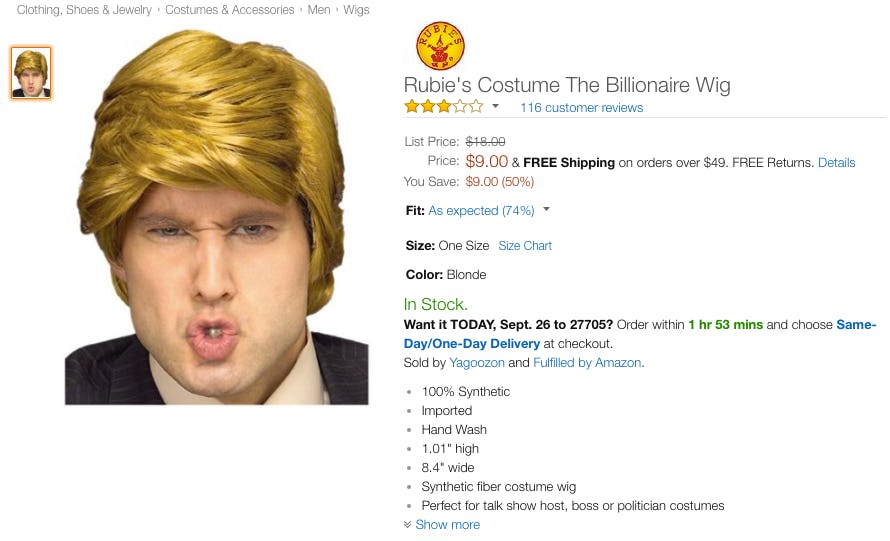 11 Donald Trump Wigs For Halloween To Spook Your Friends With