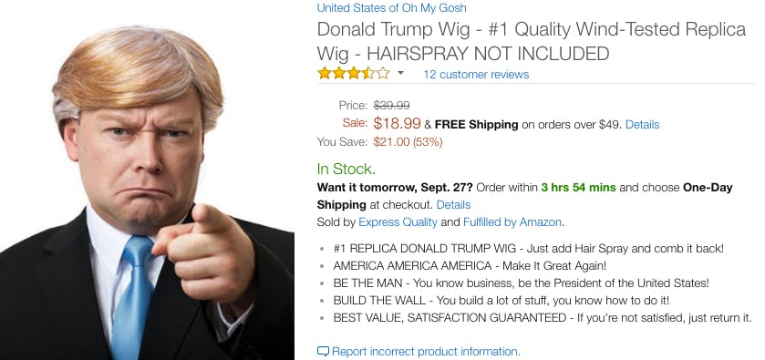 11 Donald Trump Wigs For Halloween To Spook Your Friends With