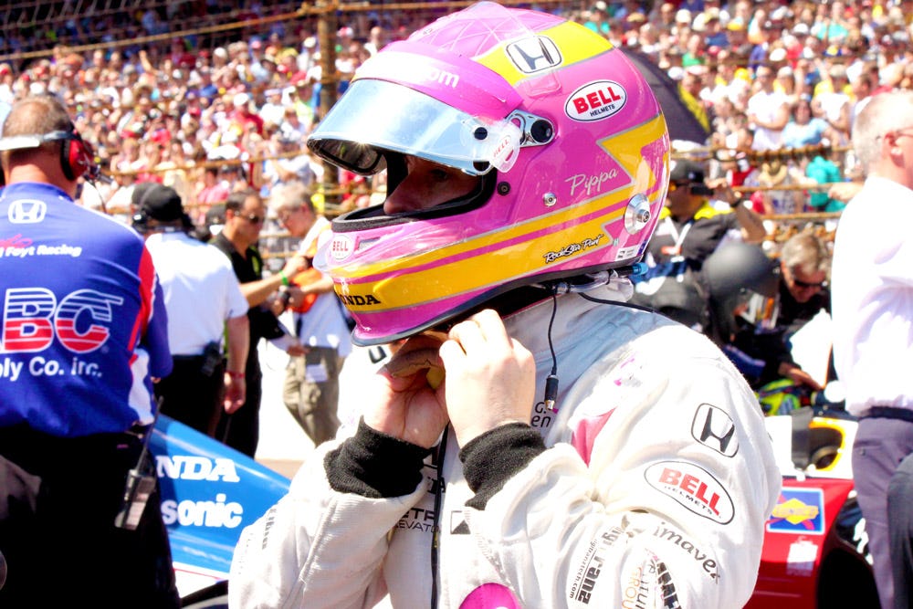 At Indy 500, Pippa Mann Represents Female Drivers in a Hot Pink Race Car