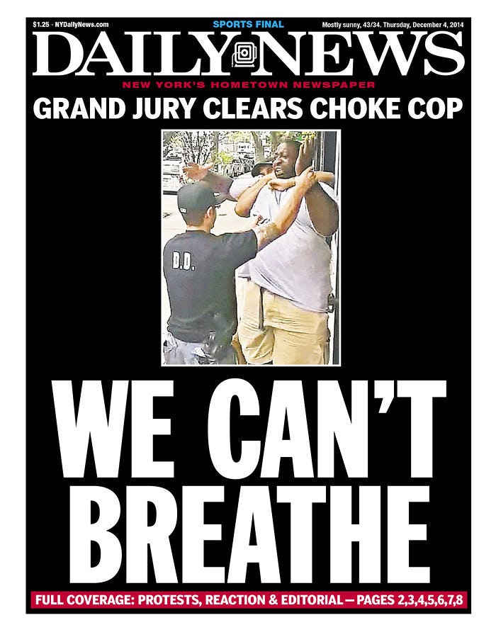 17 Eric Garner Newspaper Front Pages That Perfectly Capture The Outrage ...